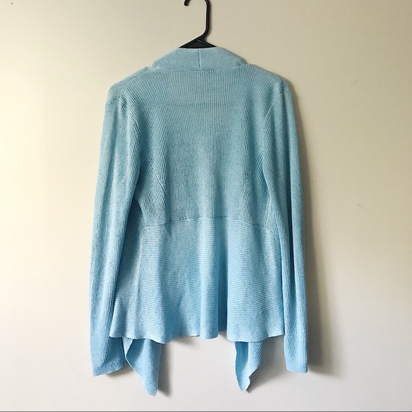 Eileen Fisher | Sweaters | Eileen Fisher Powder Blue Waterfall Cardigan ...